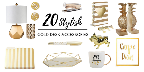 Gold Desk Decor & Accessories: 20 Stylish Options For Your Office