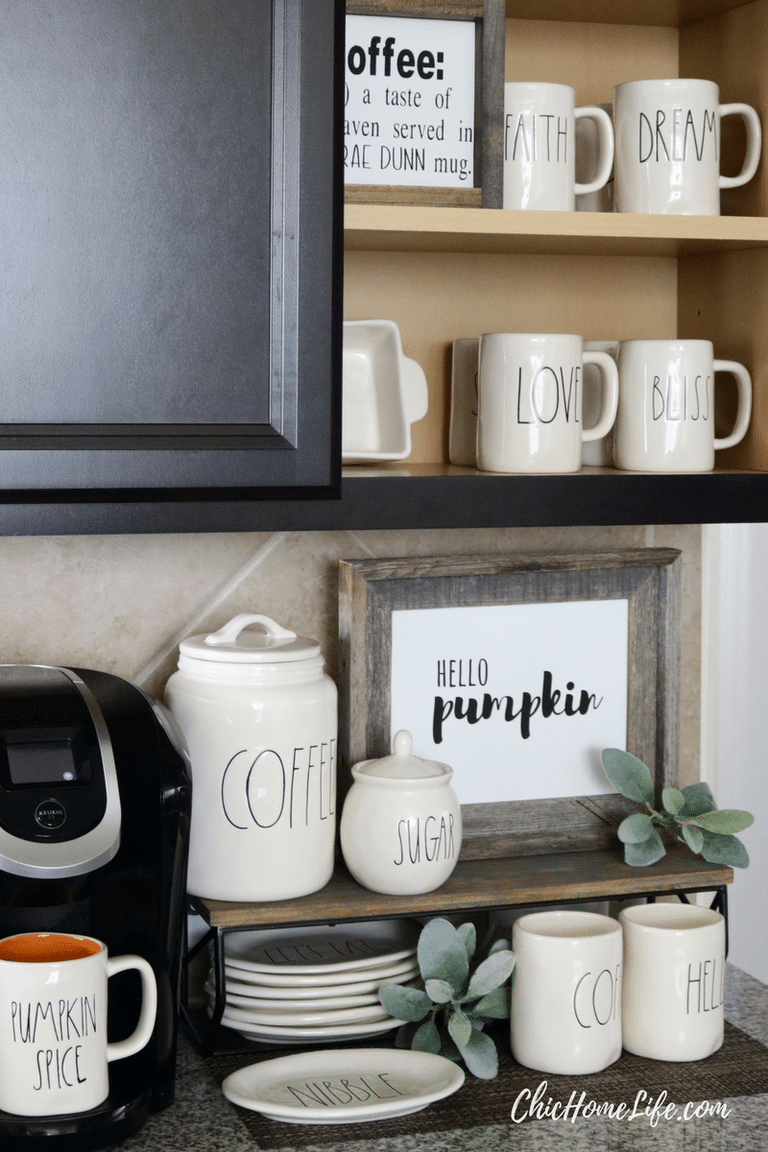 Fall Coffee Bar Organization Ideas - Chic Home Life
